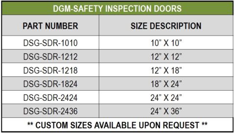 Chute Inspection Doors - DG Marshall Associates, Inc.